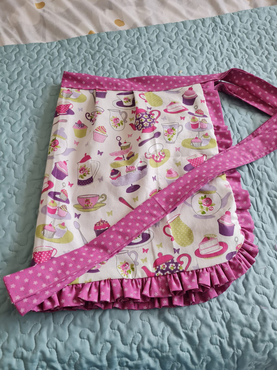 Betty Half Pinny Sewing Kit – owl and sewing cat