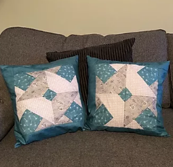 Patchwork Cushion Pattern – owl and sewing cat