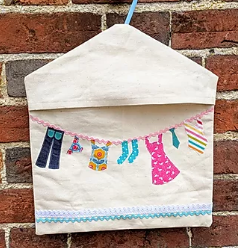 Applique Peg Bag pattern – owl and sewing cat