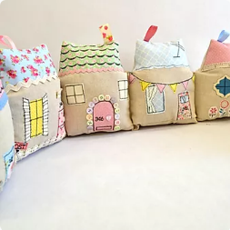 Cute Cottages Draught Excluder Sewing Pattern – owl and sewing cat